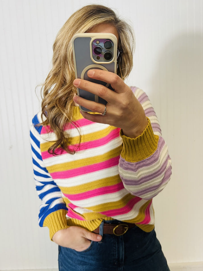 Multi Color Stripe Sweater – Lemon & Crew